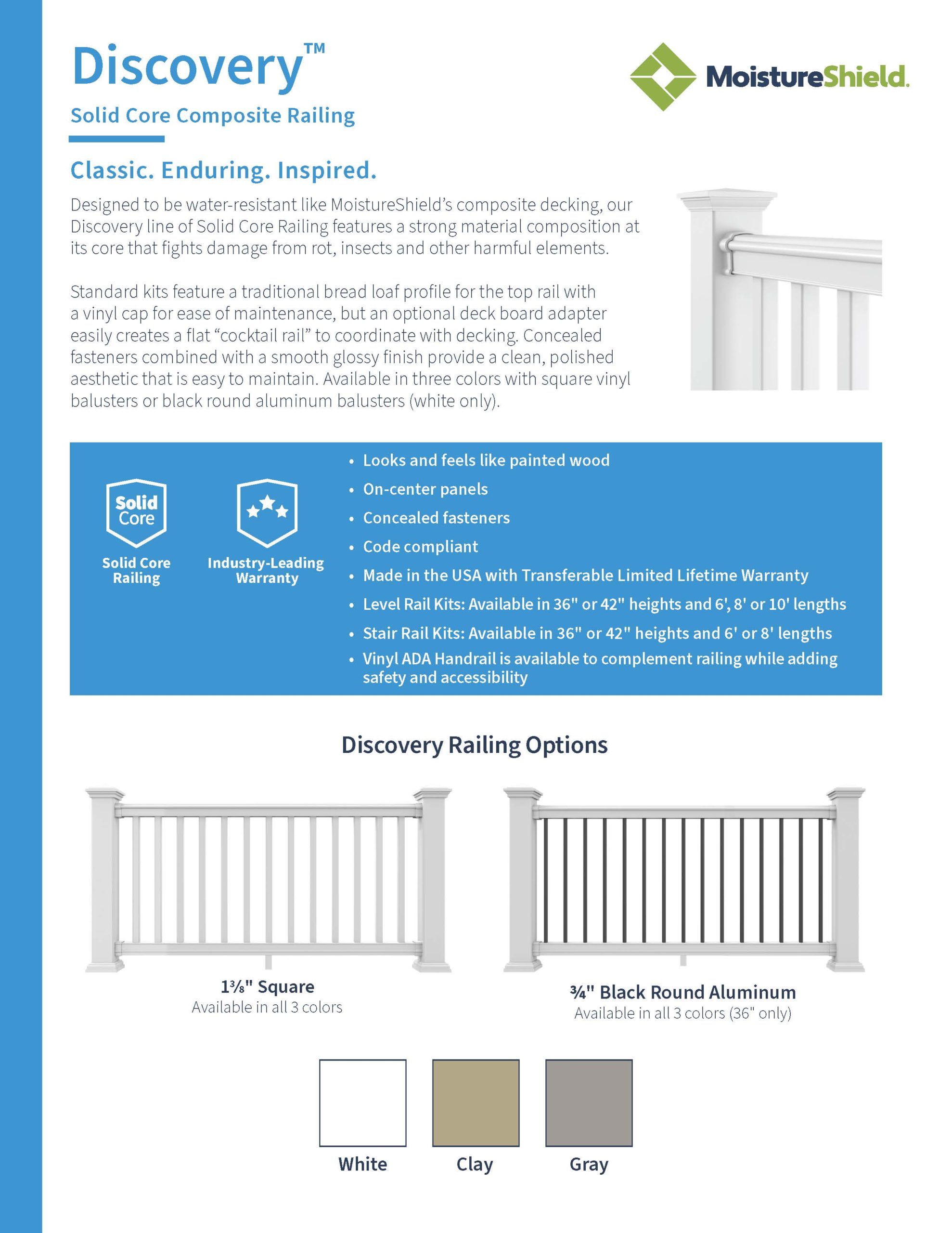 Deck Specifications for MoistureShield Composite Decking