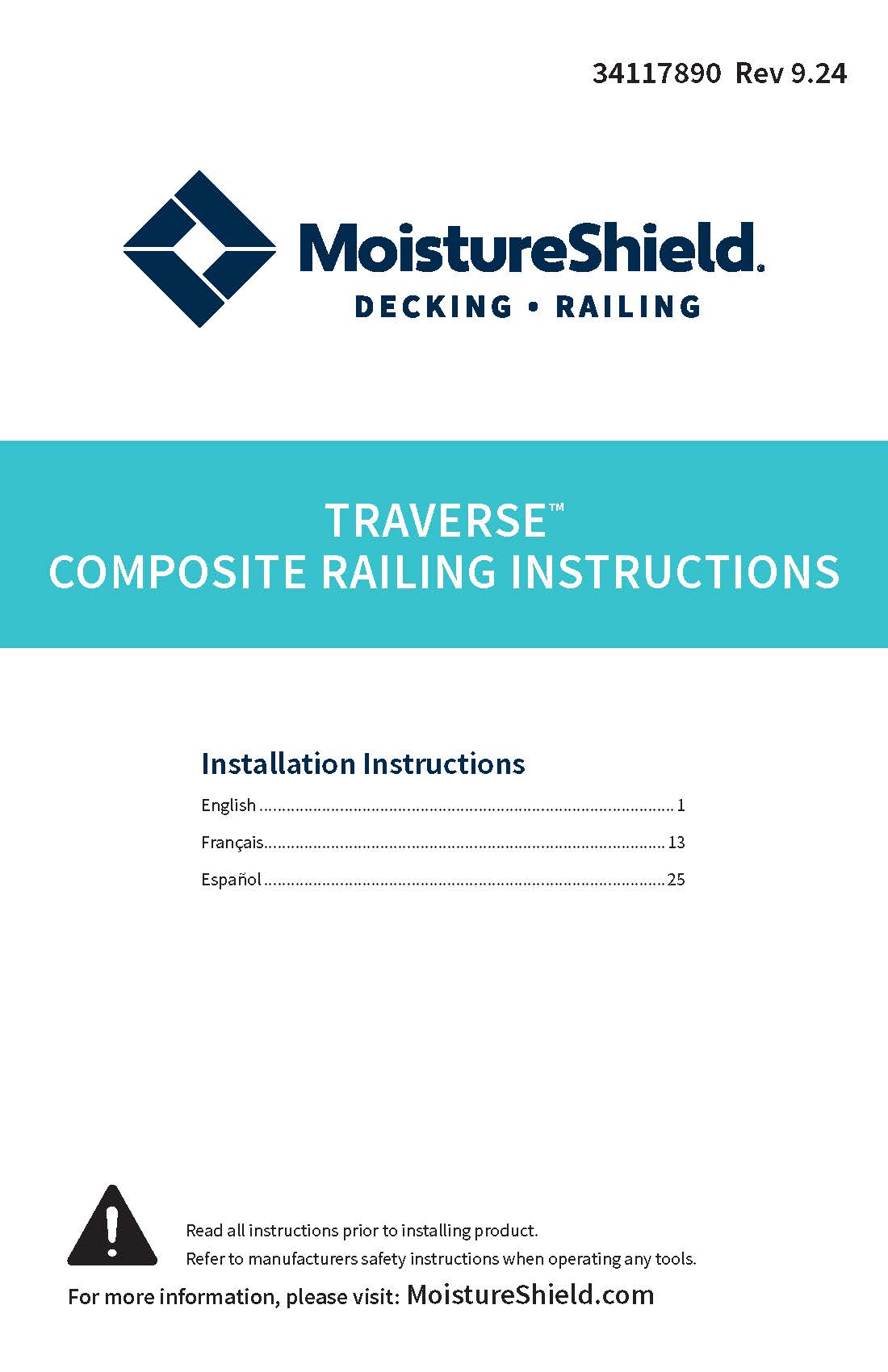 Deck Specifications for MoistureShield Composite Decking